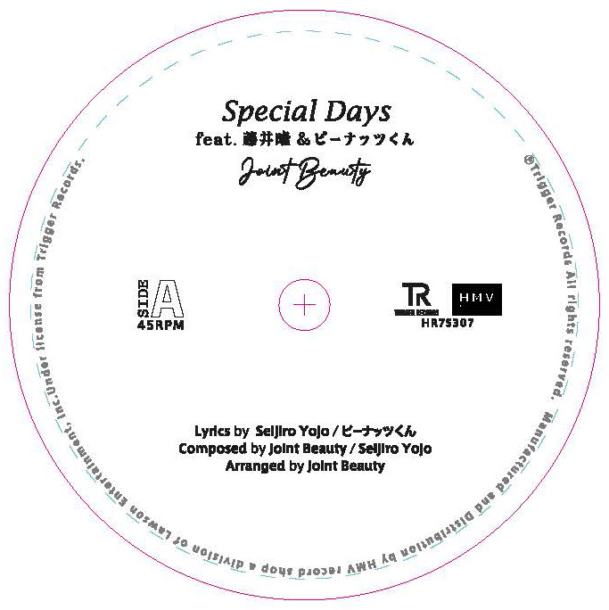 Joint Beauty「Special Days feat. 藤井隆 & ピーナッツくん」がアナログ化決定！ – Trigger Records